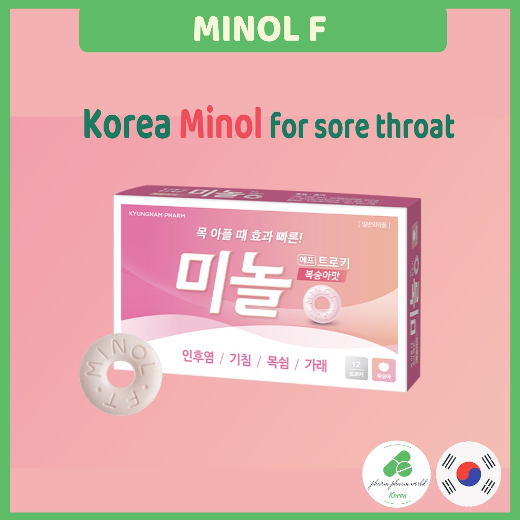 Korea pharmacy Minol-F Troche similar to Strepsils, Sore Throat , COVID ...
