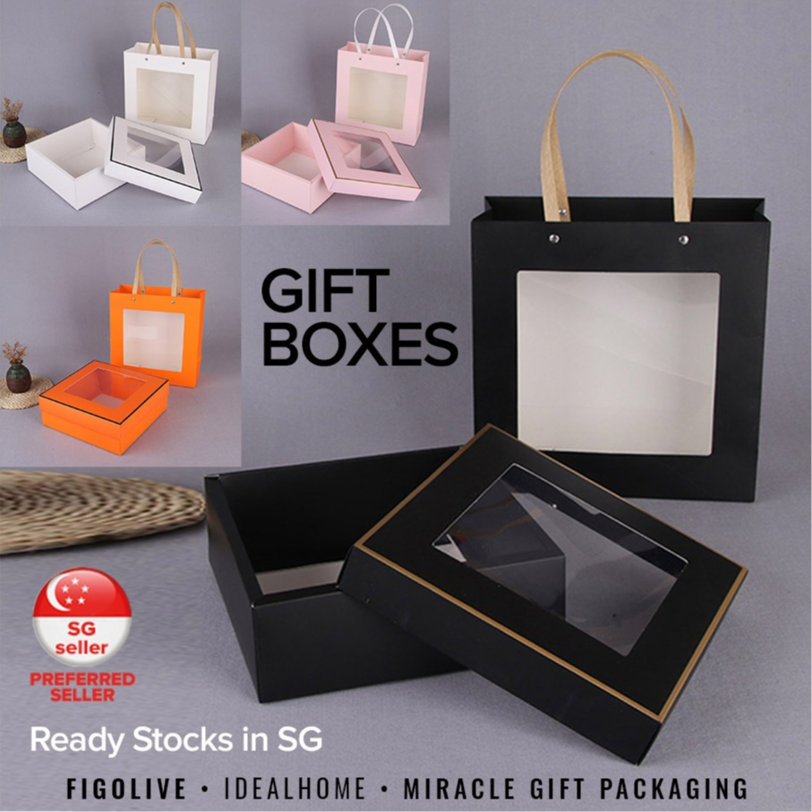 Square Gift Box with Top Window 23*23*8cm for Product Packaging and ...