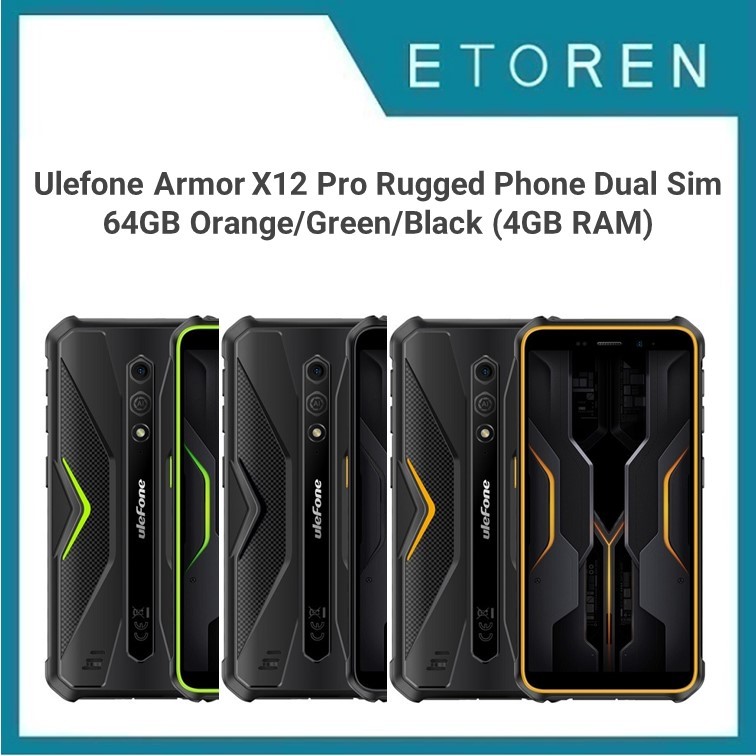 Ulefone Armor X12 Pro Rugged Phone Dual Sim 64GB Orange/Green/Black ...