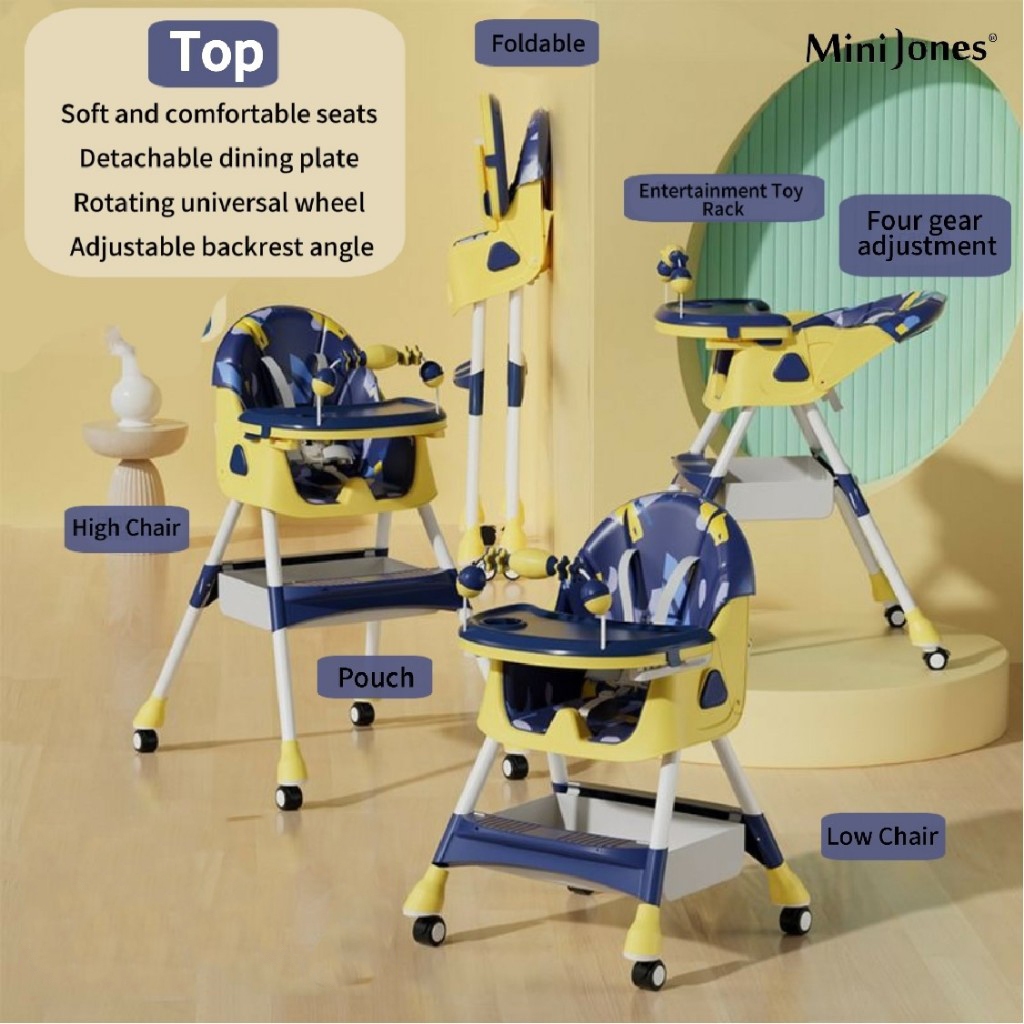 Minijones Multifunctional Baby Dining Chair with Adjustable Hight and ...