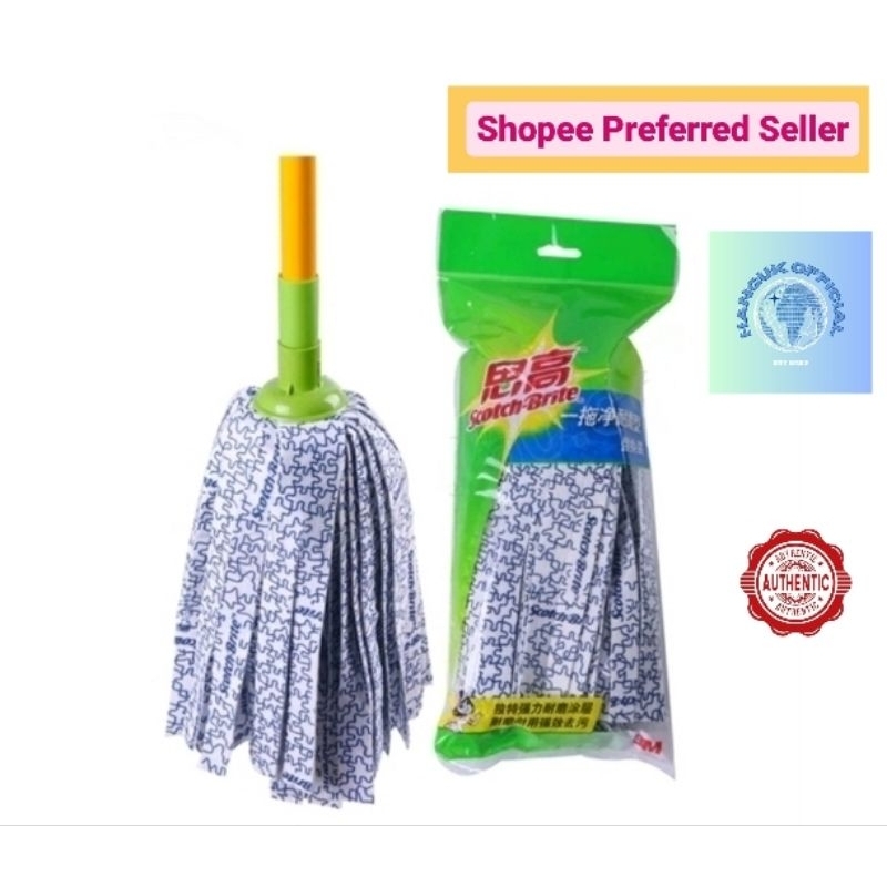 3M Scotch Brite Latex Mop(Non Woven White/Blue Strip) Refill | Shopee ...