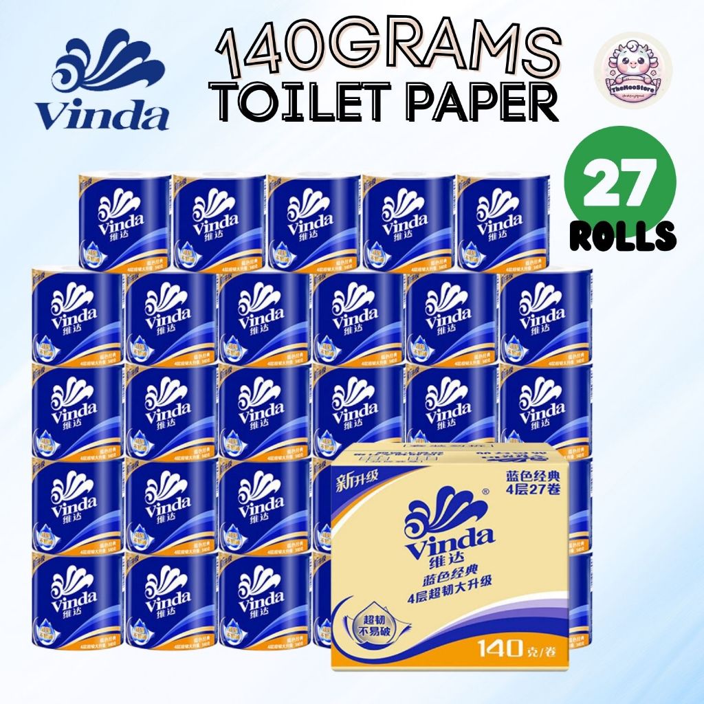 [SG INSTOCK] Vinda 4 Ply Thick Toilet Paper 140 Grams Natural Wood Pulp | Shopee Singapore