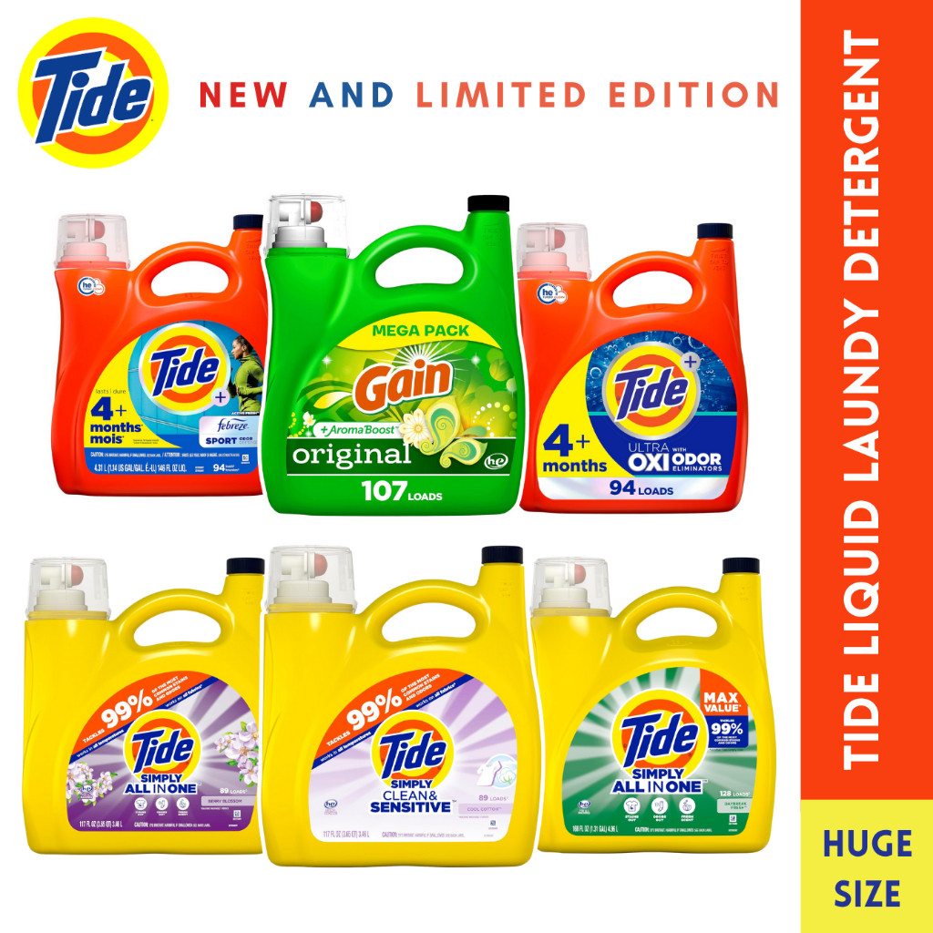 Tide / Gain Laundry Liquid Multiple Variants - Authentic Huge Gallon ...