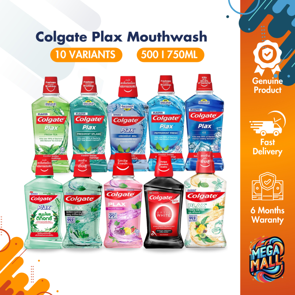 Colgate Plax Mouthwash - 500ml/750ml, Fresh Breath, Healthy Gums, Daily ...