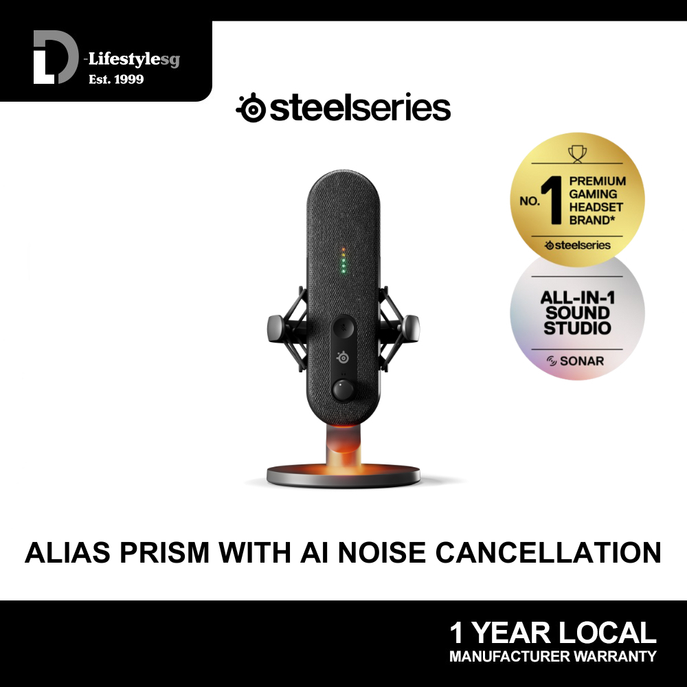 Alias Prism with AI Noise Cancellation + Desktop Stand and Boom Arm Adapter Microphone | Shopee ...