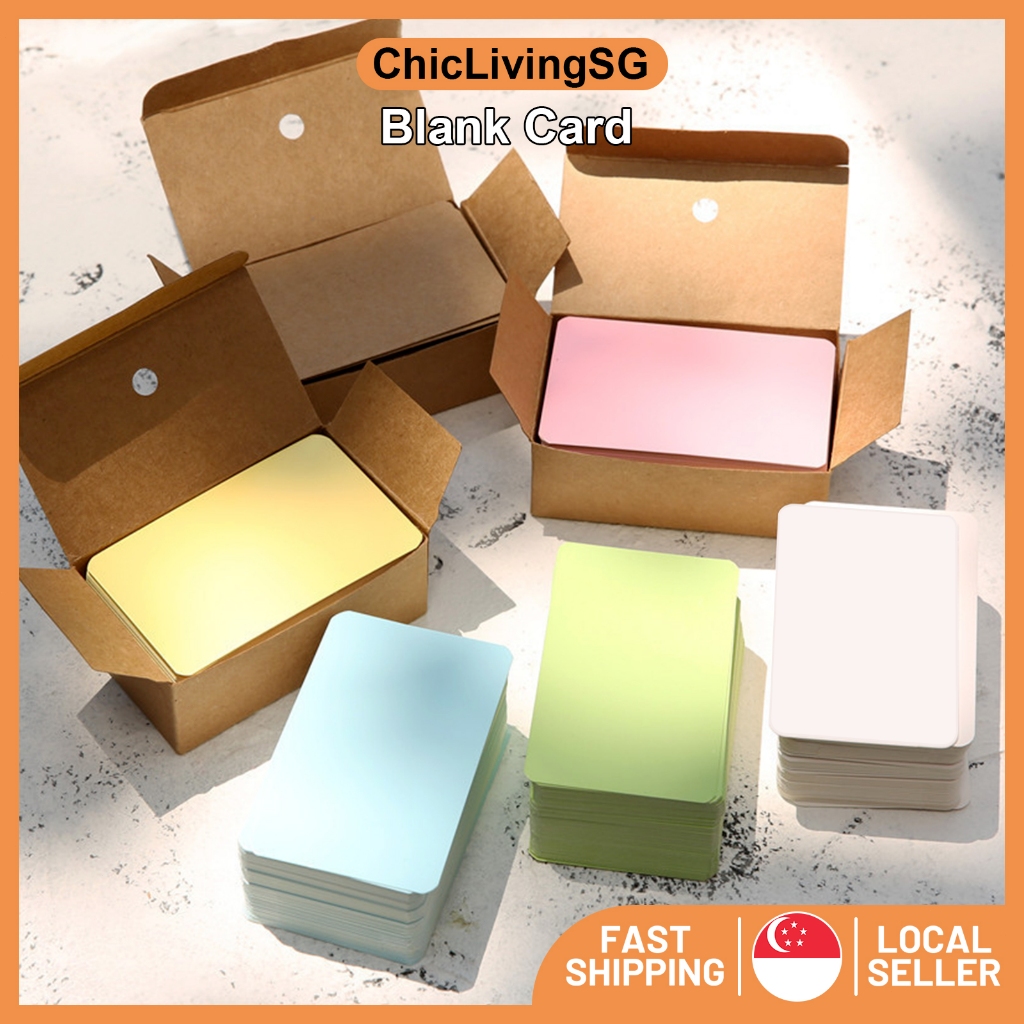 100Pcs Blank White Card Premium Thick Flash Cards Teachers'day Gift ...