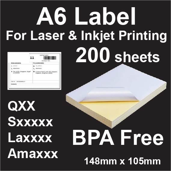 Shipping Labels with Self Adhesive, for Laser & Inkjet Printers, A6 or ...