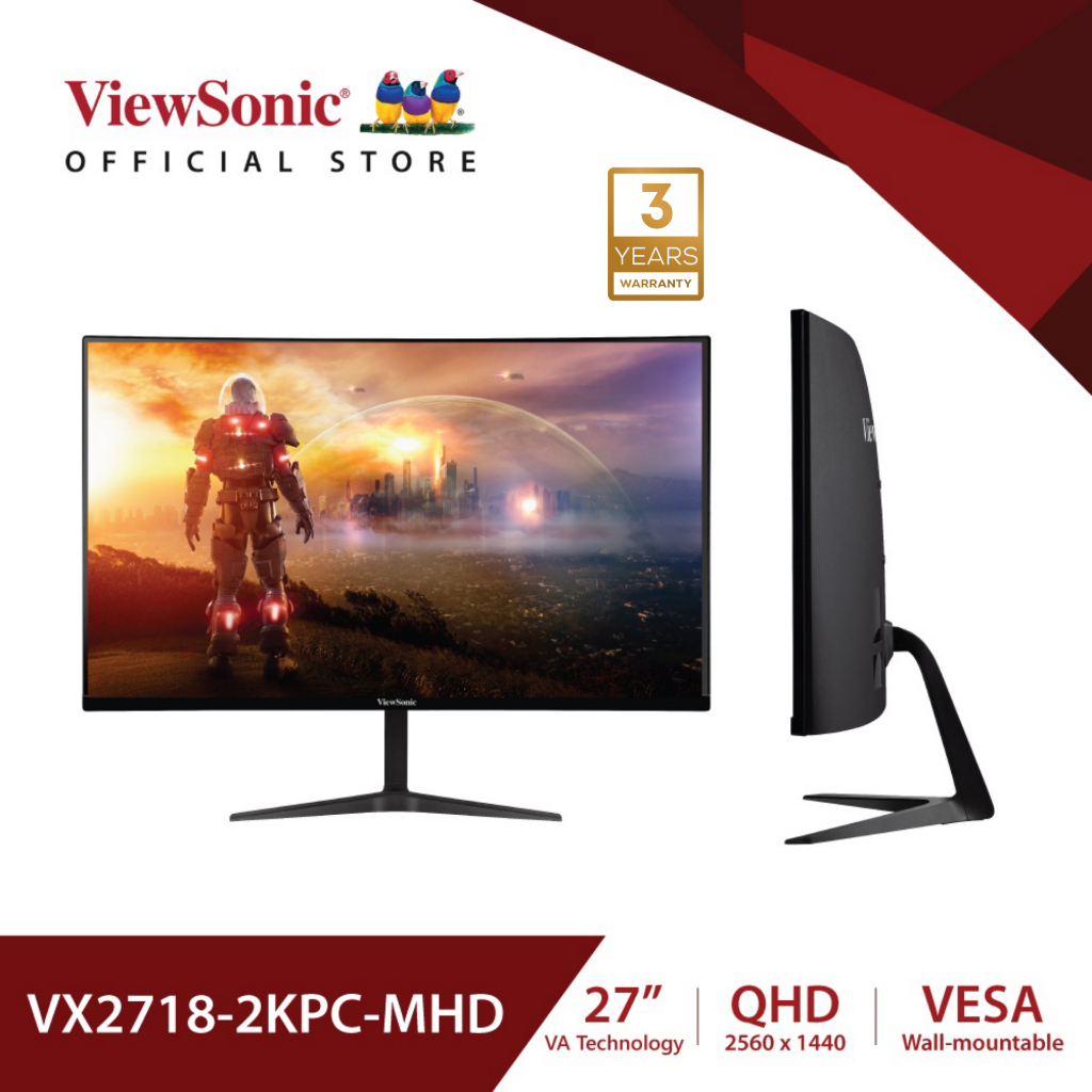 VX2718-2KPC-mhd - ViewSonic 27” QHD 2K 165Hz Curved VA Gaming Monitor | Shopee Singapore