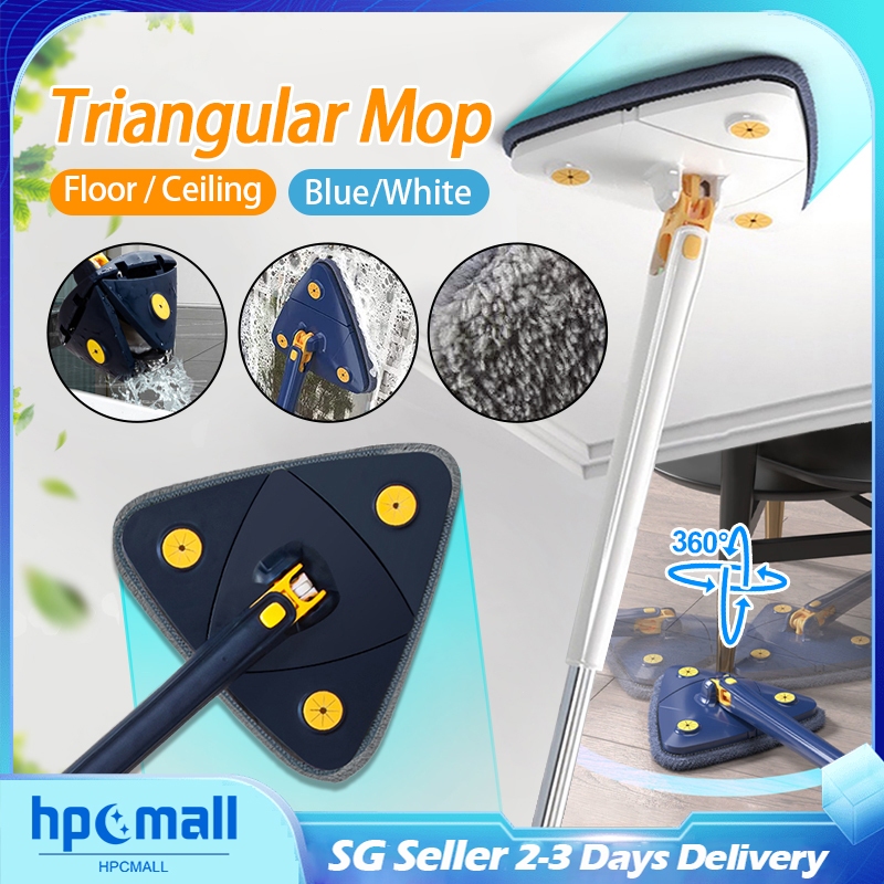 【SG Stock】Triangular Mop Adjustable Squeeze Cleaning Mop 360° Rotatable ...