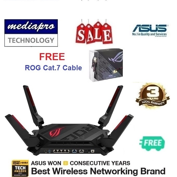 ASUS ROG Rapture GT-AX6000 Dual-Band WiFi 6 Gaming Router, Dual 2.5G ...