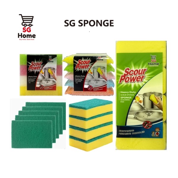SG Home Heavy Duty Sponge | Scouring Power | Sponge Pads Metal Ball ...