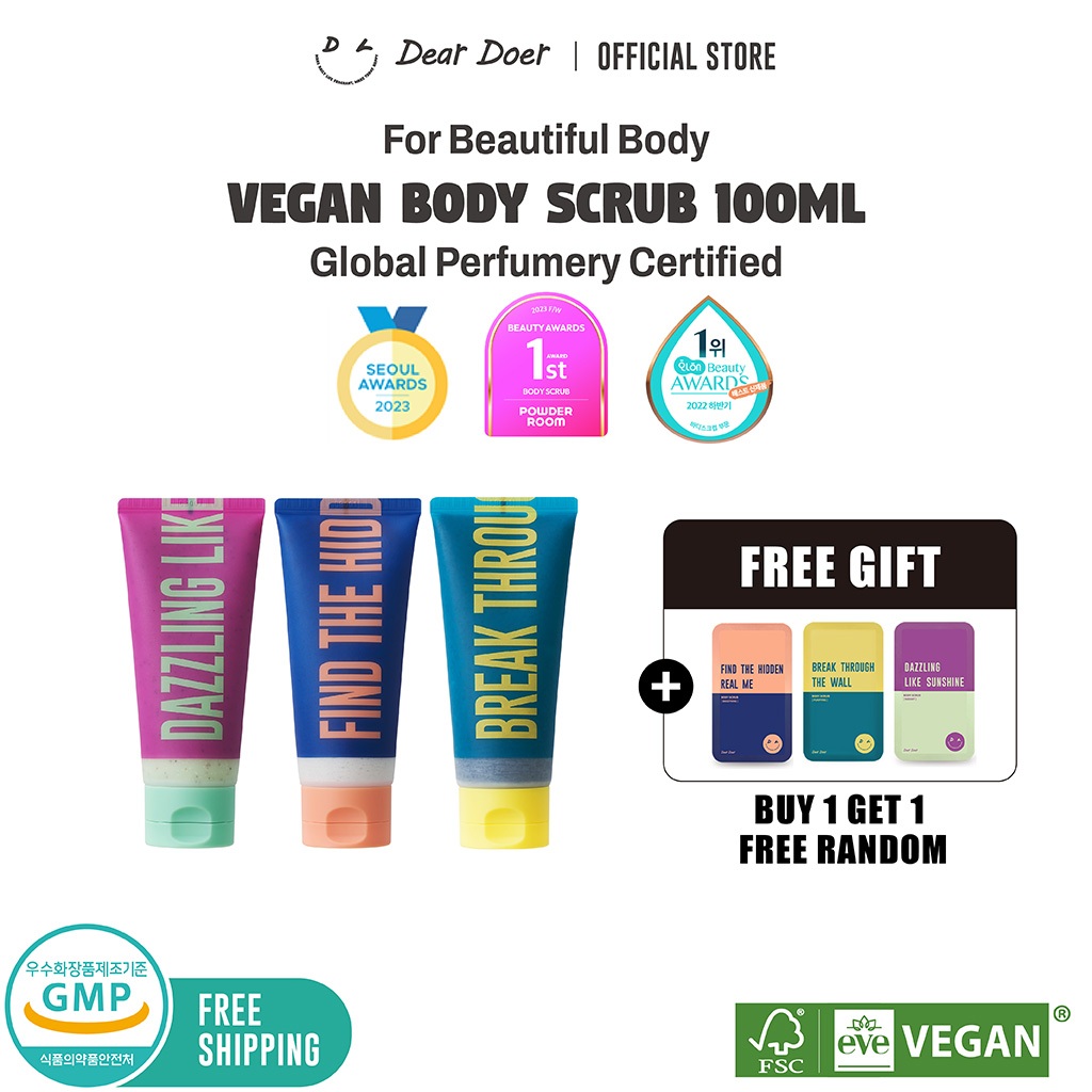 DearDoer Body Scrub & Deep Cleansing Body Wash, 100ml, Natural Exfoliating Salt Scrub helps with ...