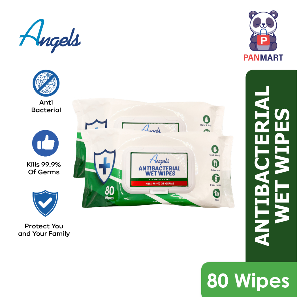 ANGELS Antibacterial Wet Wipes - 80 Wipes Pack | Shopee Singapore