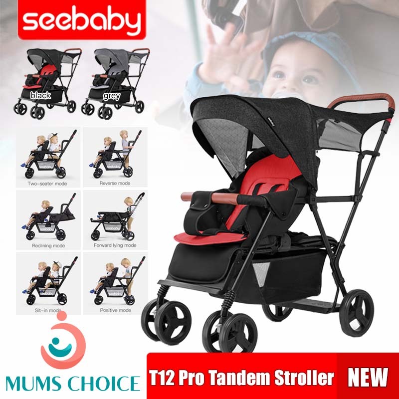 Seebaby T12 Pro Tandem Stroller / Twin Stroller - Latest Version ...