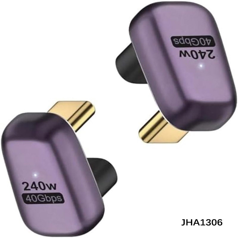 USB C U Shape Adapter 40Gbps [180 Degree USB C Type C Angle USB-C Male ...