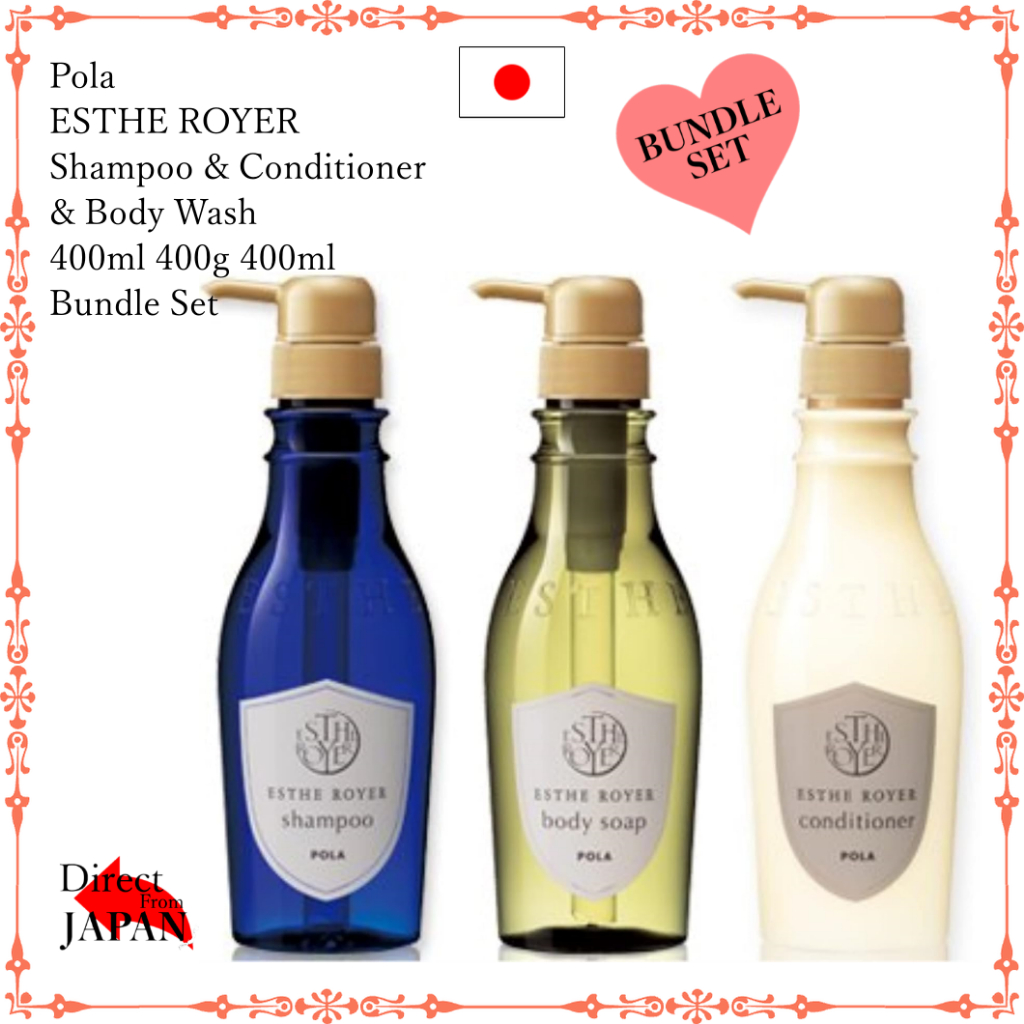 Pola ESTHE ROYER Shampoo & Conditioner ( Treatment ) & Body Wash ( Body Soap ) 400ml 400g 400ml ...