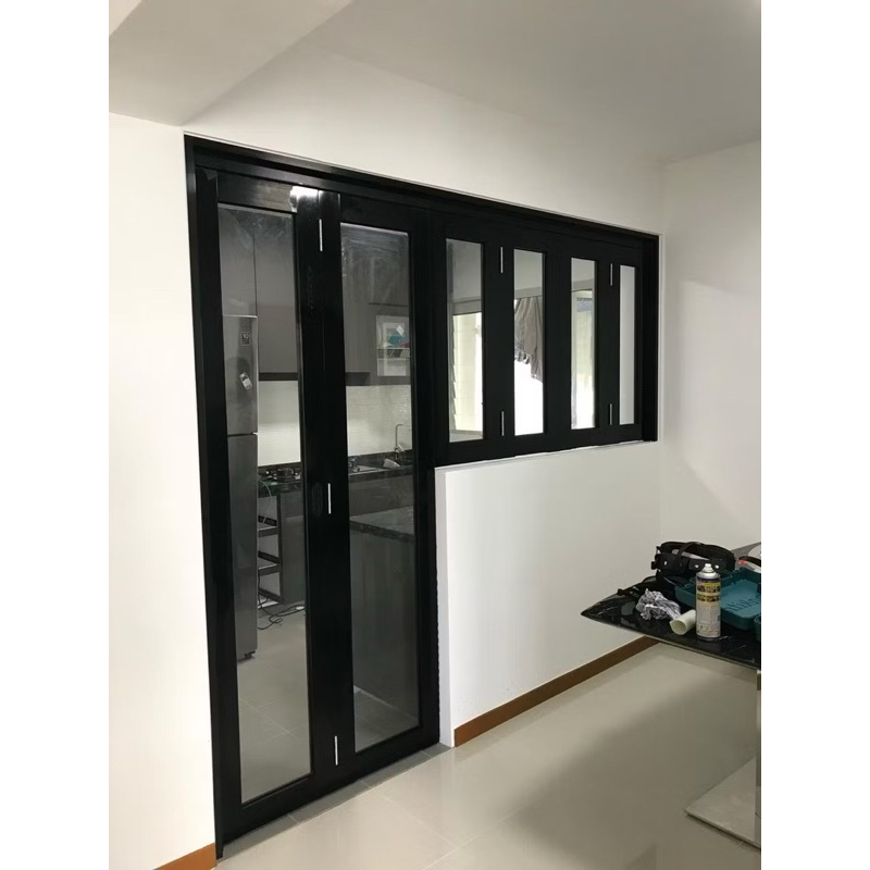 Hdb Kitchen Entrance Enclosure 3/4 window panel and 1 bifold door with ...