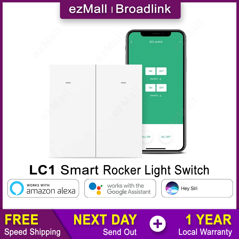 Broadlink Smart Rocker Switch LC1, Wireless RF 433 Light Switch Works ...