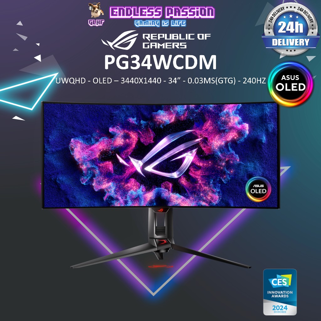 Asus ROG Swift OLED PG34WCDM Gaming Monitor | Shopee Singapore