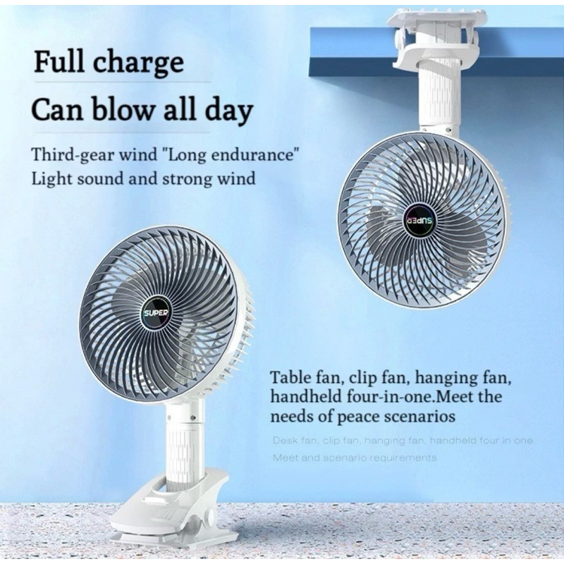 Portable USB Rechargeable Battery Operated Fan Full Surround Mini Fan ...