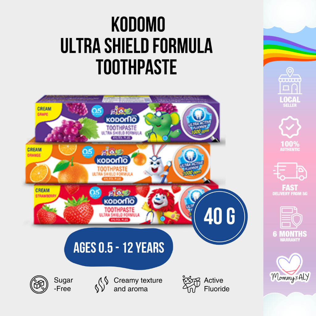 Kodomo Toothpaste - 40g, Ultra Shield Formula, Sugar-Free, Fruit ...