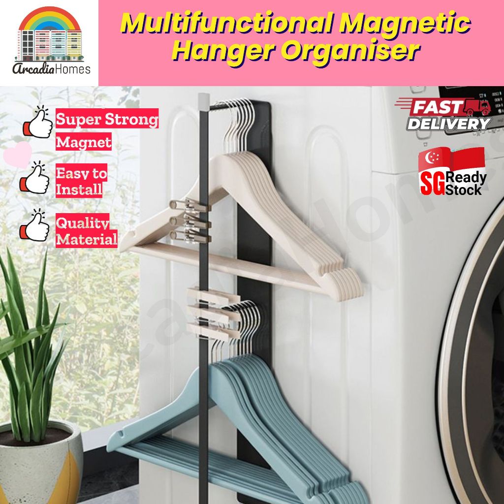 Multi-functional Magnetic Hangers Holder /Hanger Organizer Side Rack ...