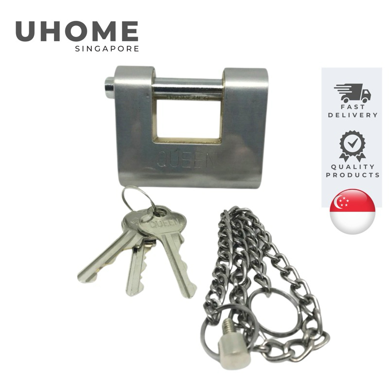 Queen Stainless Steel Armour Plated Padlock Lock | Shopee Singapore