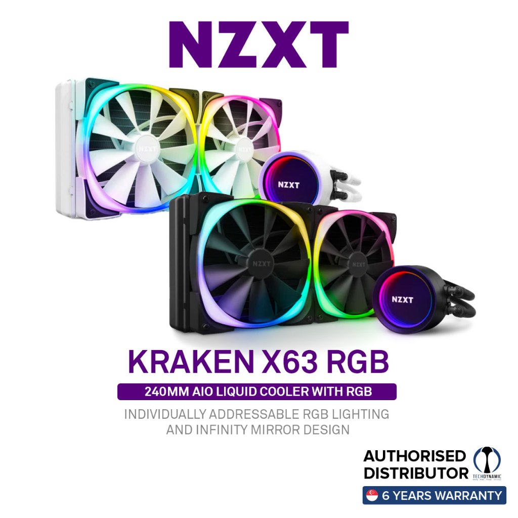 NZXT Kraken X63 RGB 280mm Liquid Cooler, LGA1700/AM5 Compatible, Black ...