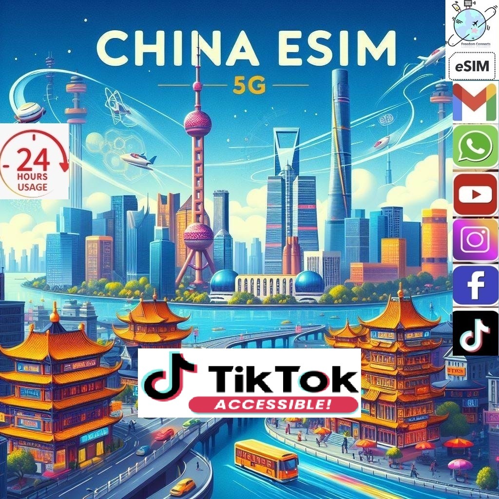 CHINA eSIM 5G HIGH SPEED UNLIMITED DATA *24HRS Usage* (3-30days) Daily/Total(500mb/1GB/5GB/10GB ...