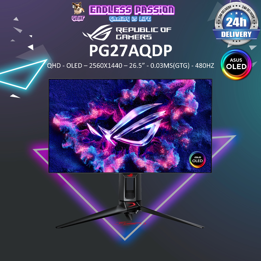 ASUS ROG Swift PG27AQDP 26.5" QHD OLED 480Hz Gaming Monitor | Shopee Singapore