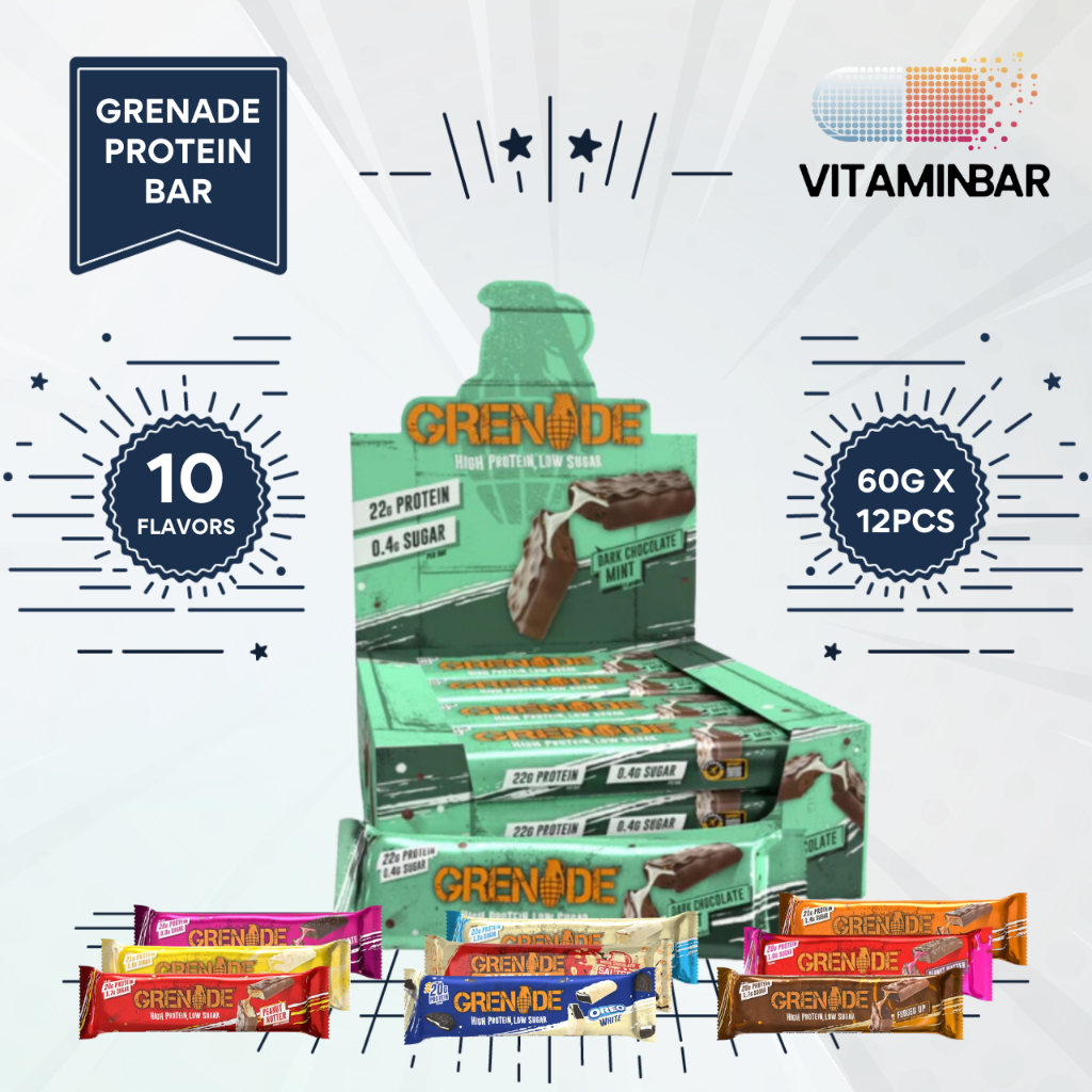 [Bundle of 12] Grenade Protein Bar 60g High Protein | Low Sugar | On ...