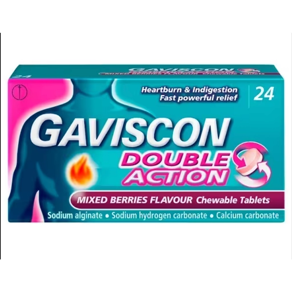 Gaviscon Dual Action Chewable Tablets Heartburn & Indigestion Relief ...