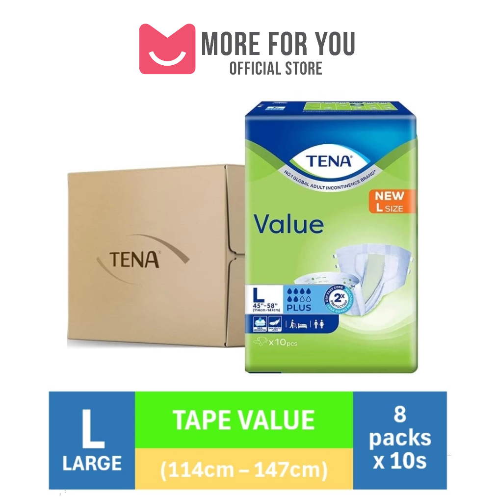 💕MORE FOR YOU💕 TENA Value Tape & Pants Diaper (M/L/XL) | Shopee Singapore