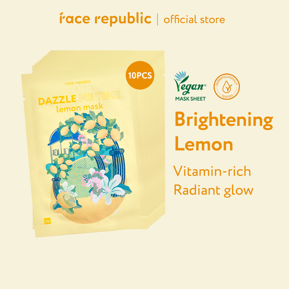 Face Republic Dazzle Me Time Lemon Mask 23mL (10 pcs) | Shopee Singapore