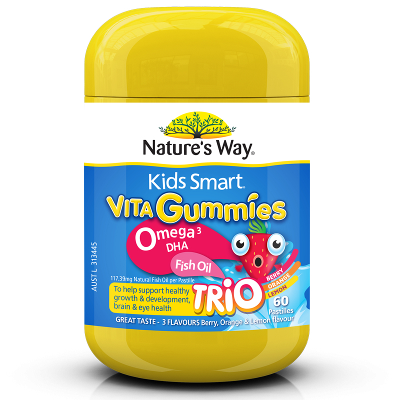 Nature's Way Kids Smart Vita Gummies Omega 3 Fish Oil Trio 60 Pastilles ...