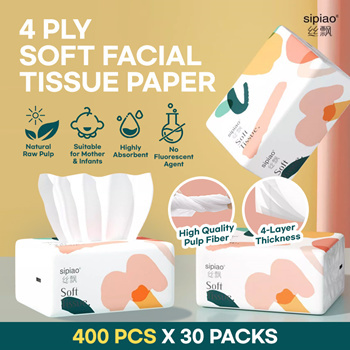 【SG Ready Stock】SIPIAO丝飘 5 Ply 400Ply-Pack Tissue Paper/Toilet Tissue ...
