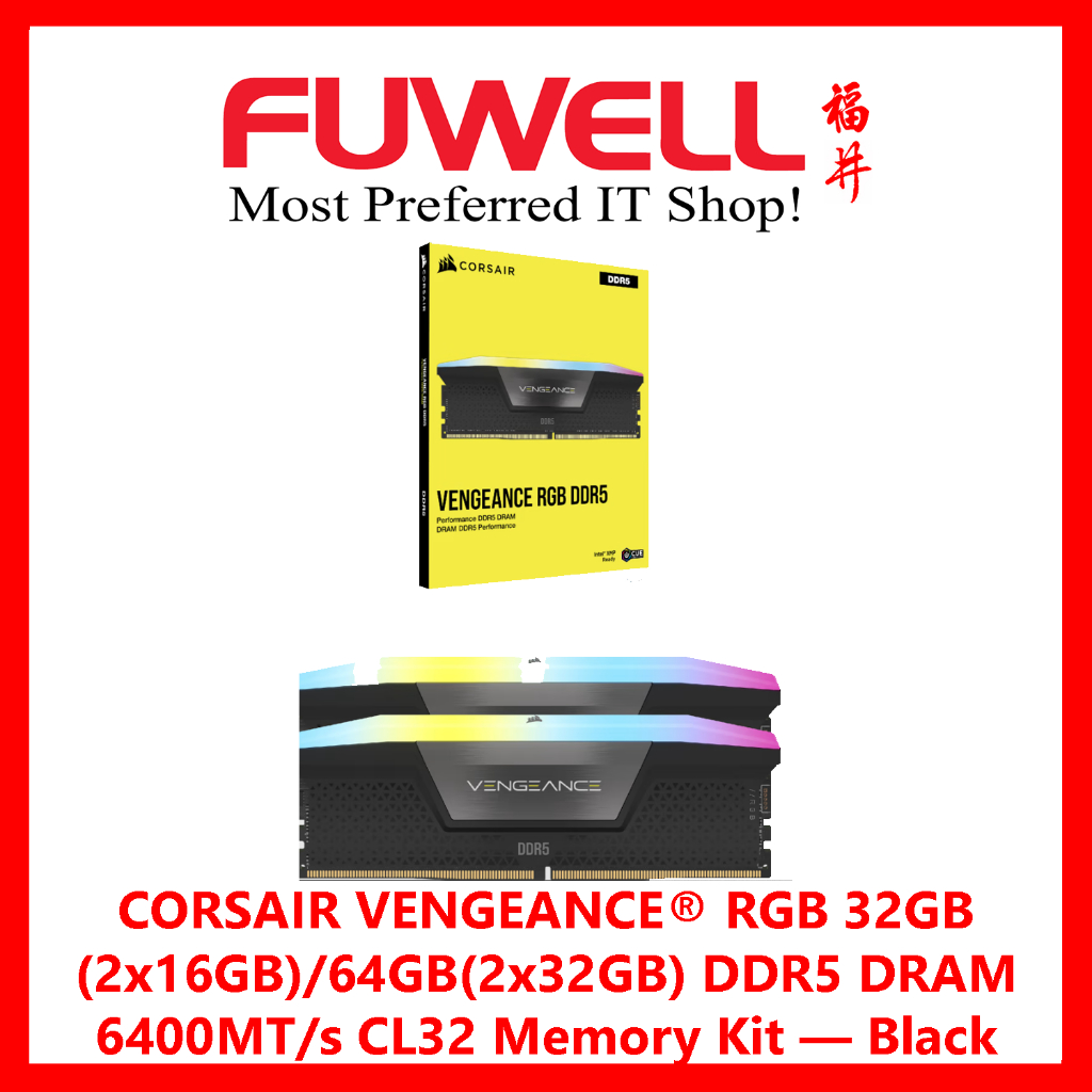 FUWELL- CORSAIR VENGEANCE® RGB 32GB(2x16GB)/64GB(2x32GB) DDR5 DRAM ...