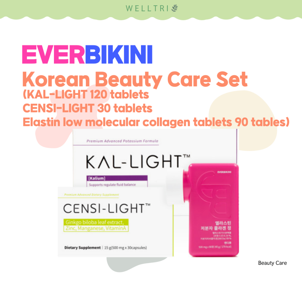 EVERBIKINI Korean Beauty Care Set (KAL-LIGHT 120 tablets CENSI-LIGHT 30 ...