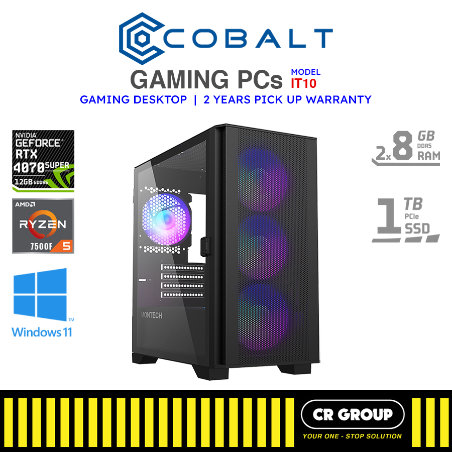 Cobalt Gaming Desktop PC IT10 - Ryzen 5 7500F - GeForce RTX 4070 12GB ...