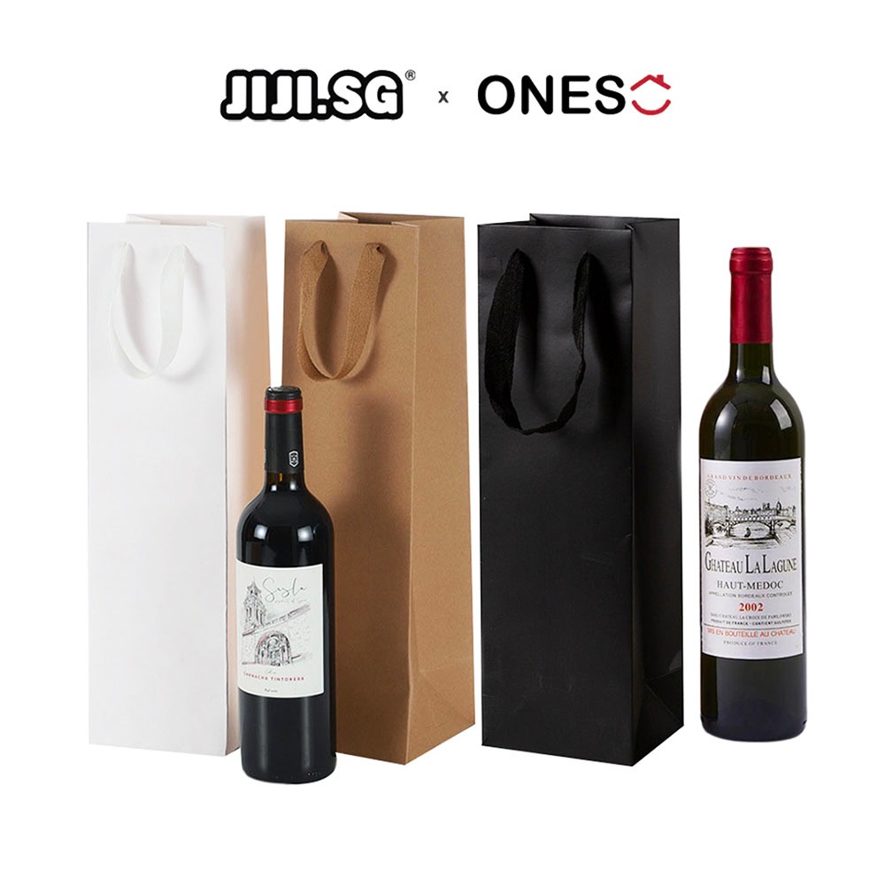 (JIJI.SG x ONES) ASHER Premium Wine Paper Bag - Gift / Bottle Bag ...