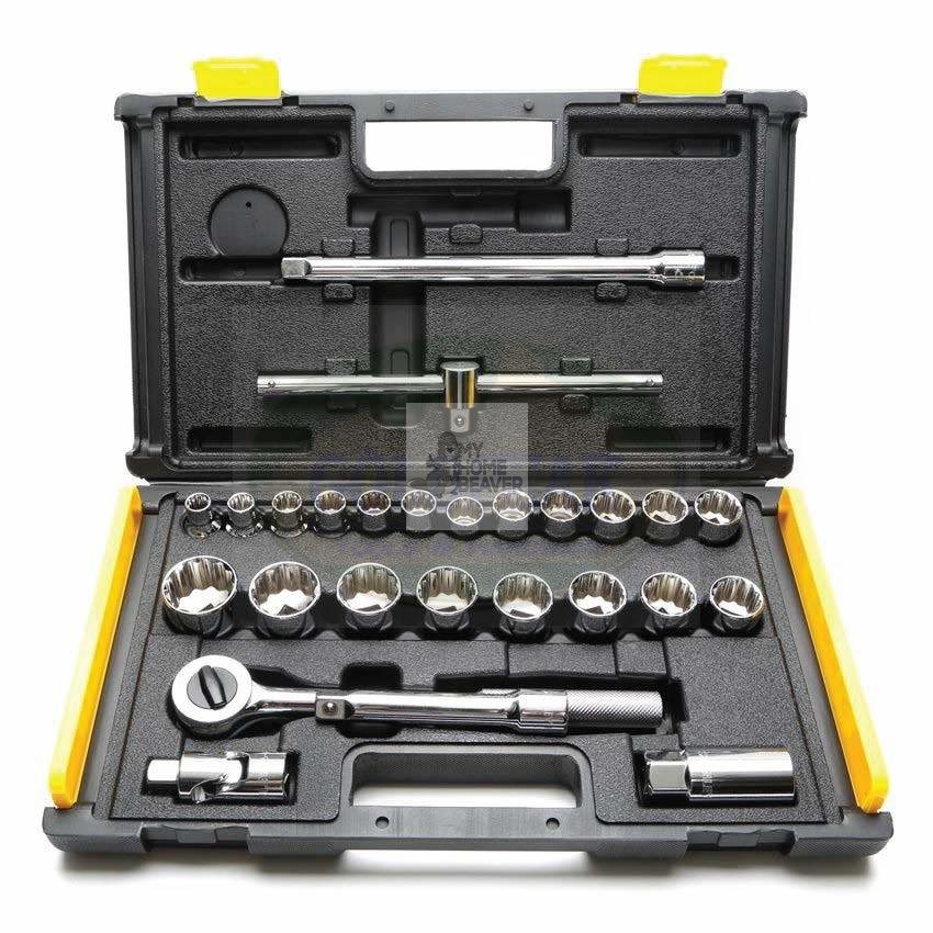 Stanley 1/2" Drive Socket Set with Spark Plug Socket / Flip Drive ...