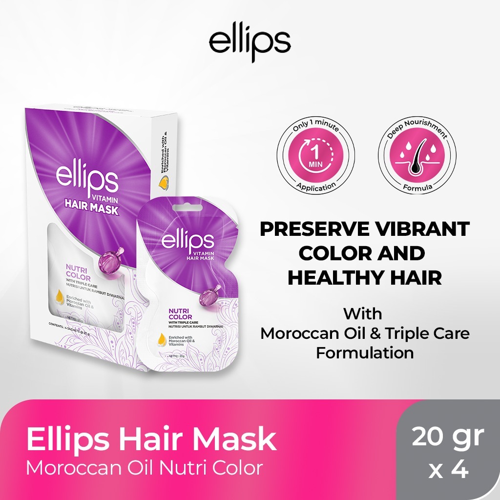 Ellips Hair Mask Box - Moroccan Nutri Color - 4 Sachet | Shopee Singapore