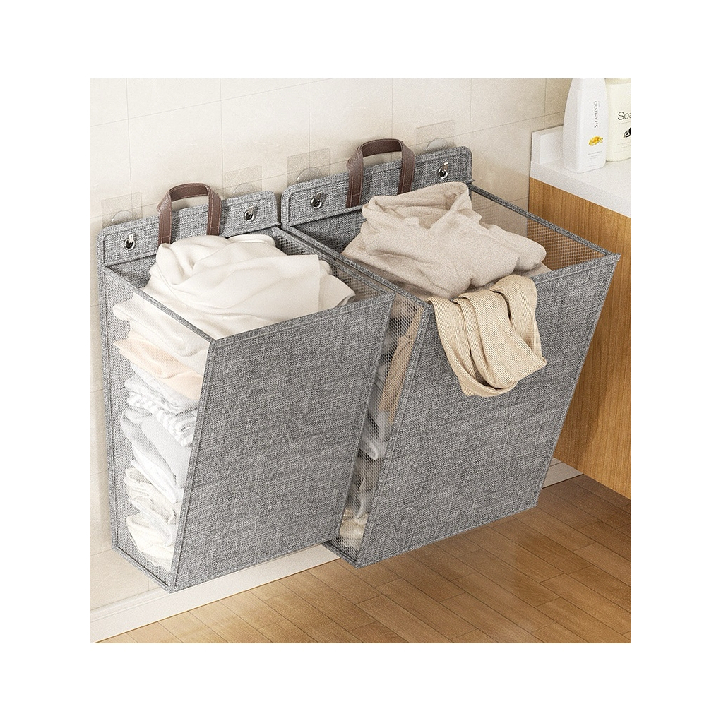 [SG Seller] Foldable Laundry Basket Wall Hanging Bucket Dirty Clothes ...