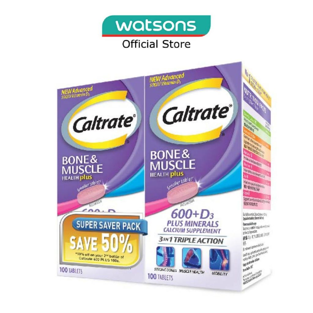 CALTRATE HealthPlus, Bone & Muscle (Triple Action 3 In 1, Calcium ...
