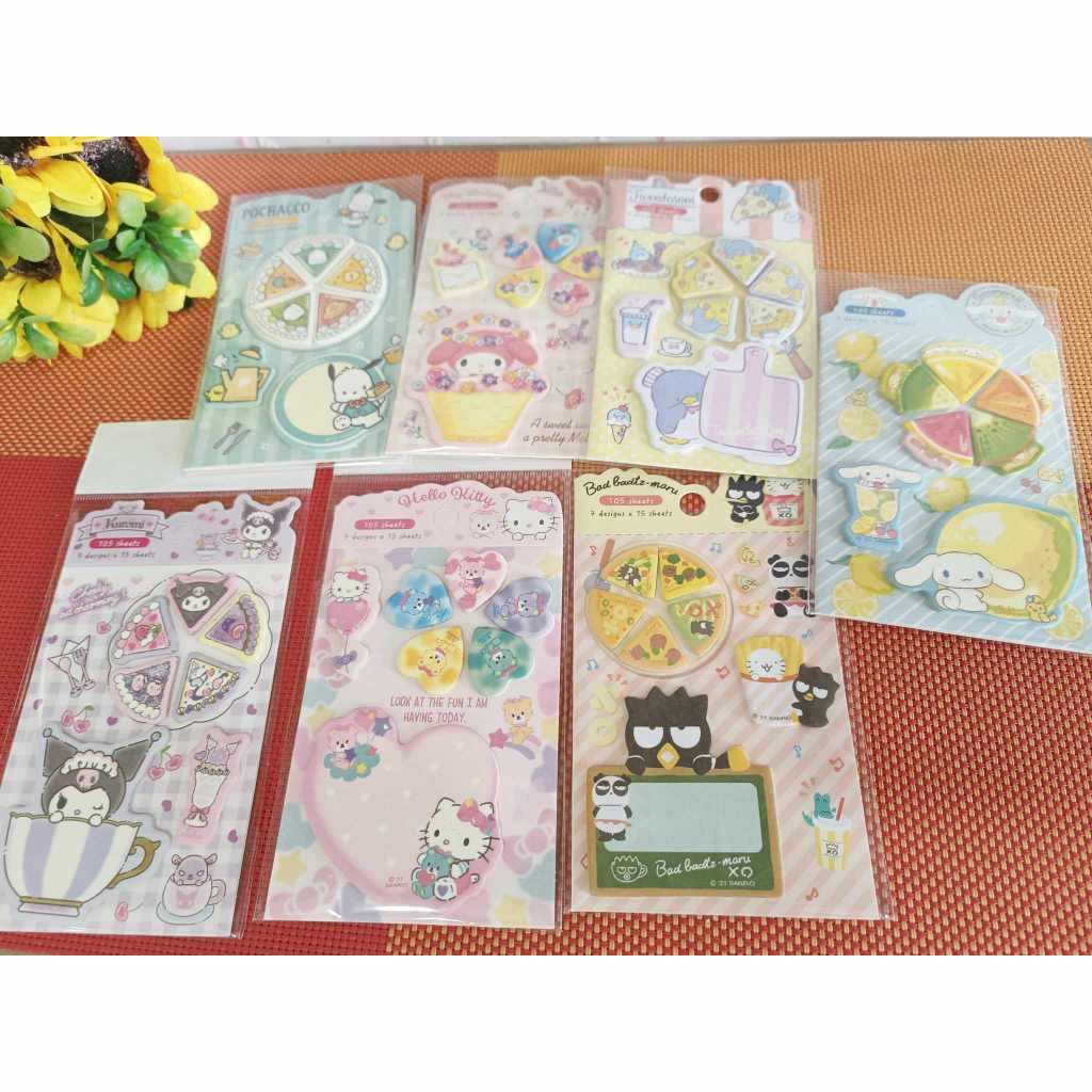 7pkts x Made In Japan All In 1 Sanrio Characters Sticky Note + Tab ...