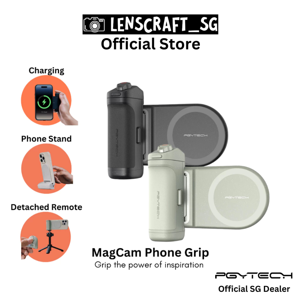 PGYTECH MagCam Phone Grip Kit, 3-in-1 Mobile Phone Grip with MagSafe ...