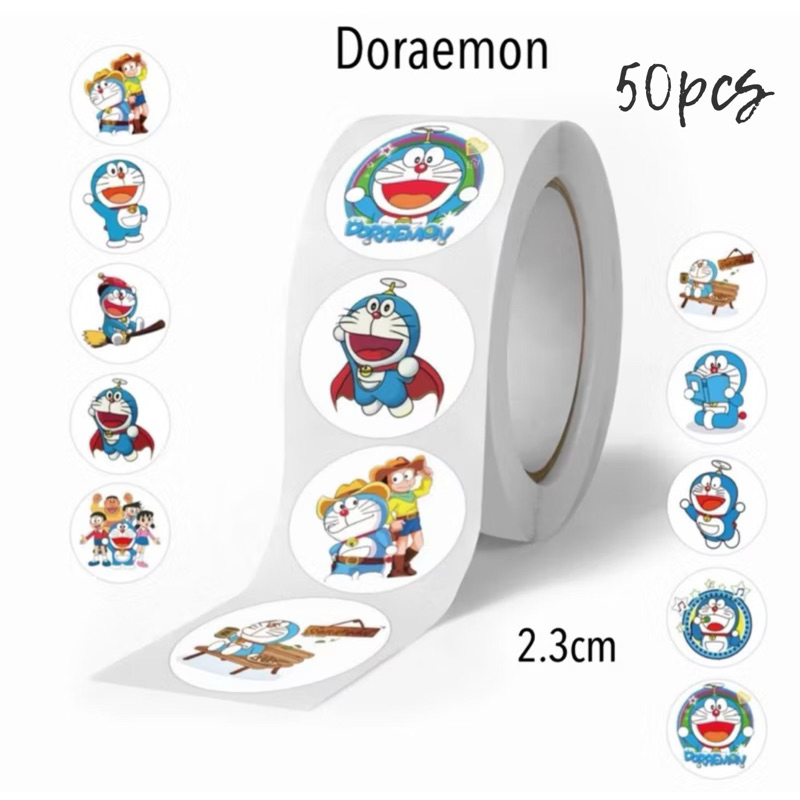 [SG STOCK] 2.3cm Doraemon Motivational Reward Sticker 50pcs | Shopee ...