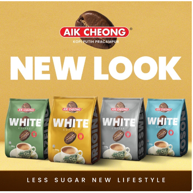 AIK CHEONG ORIGINAL 3 IN 1 INSTANT WHITE COFFEE CREAMER SUGAR 15S /LESS SUGAR 3 IN 1 / KOSONG 2 ...