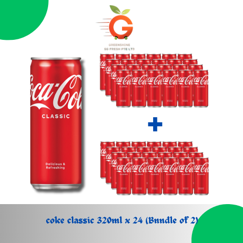 [BUNDLE DEALS] COKE CLASSIC (320 X 24 ) X 2 [Greenshinsg] | Shopee ...