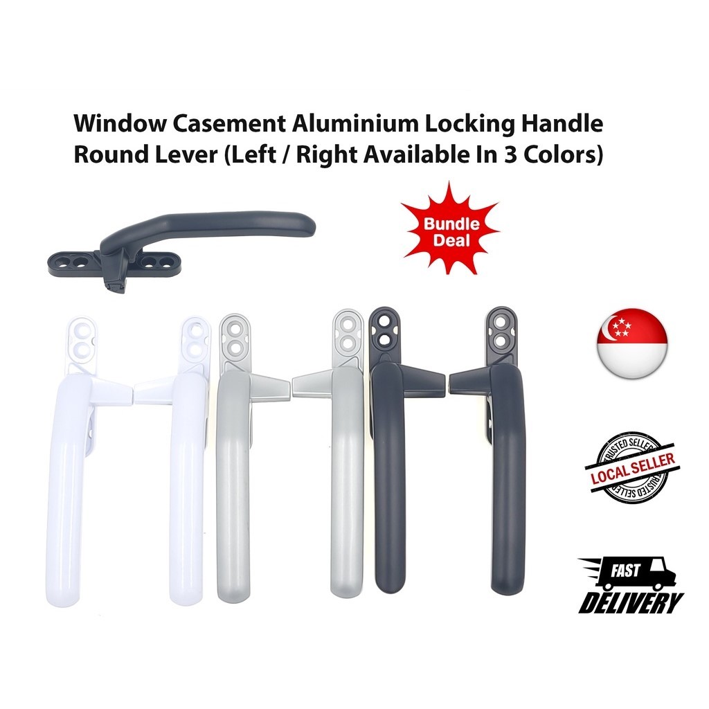[SG SHOP SELLER] Window Casement Aluminium Locking Handle Round Lever ...